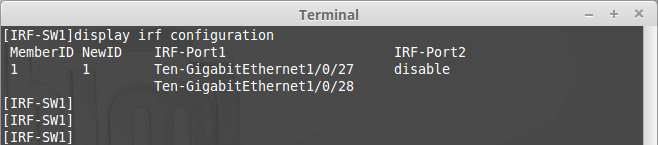 IRF stack configuration (2 x HPE 5130 switches) – Thuong